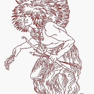 Native American Indian Redwork Machine Embroidery Designs - Etsy