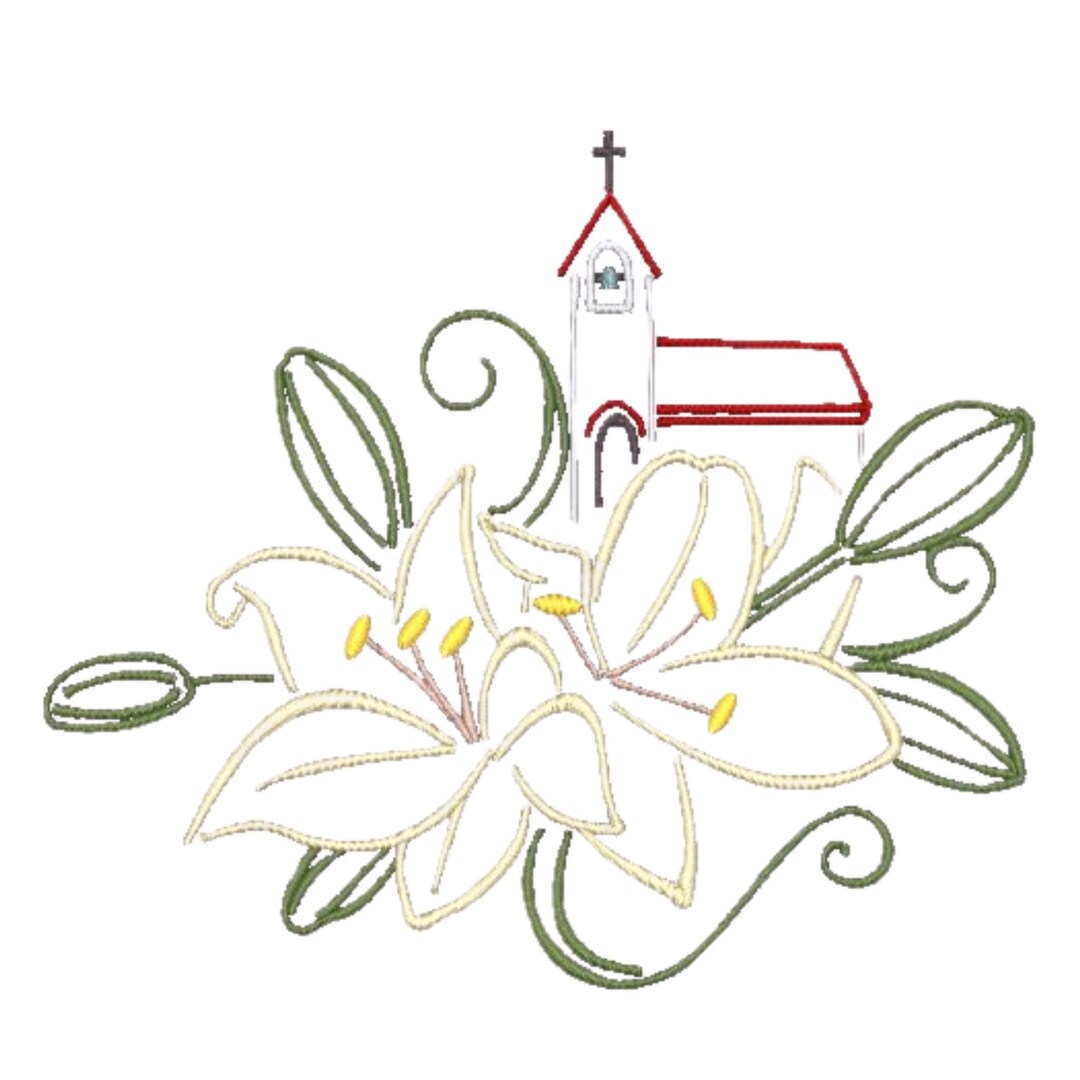 Easter Lilies ( 10 Machine Embroidery Designs) 5X7 Hoop - Etsy