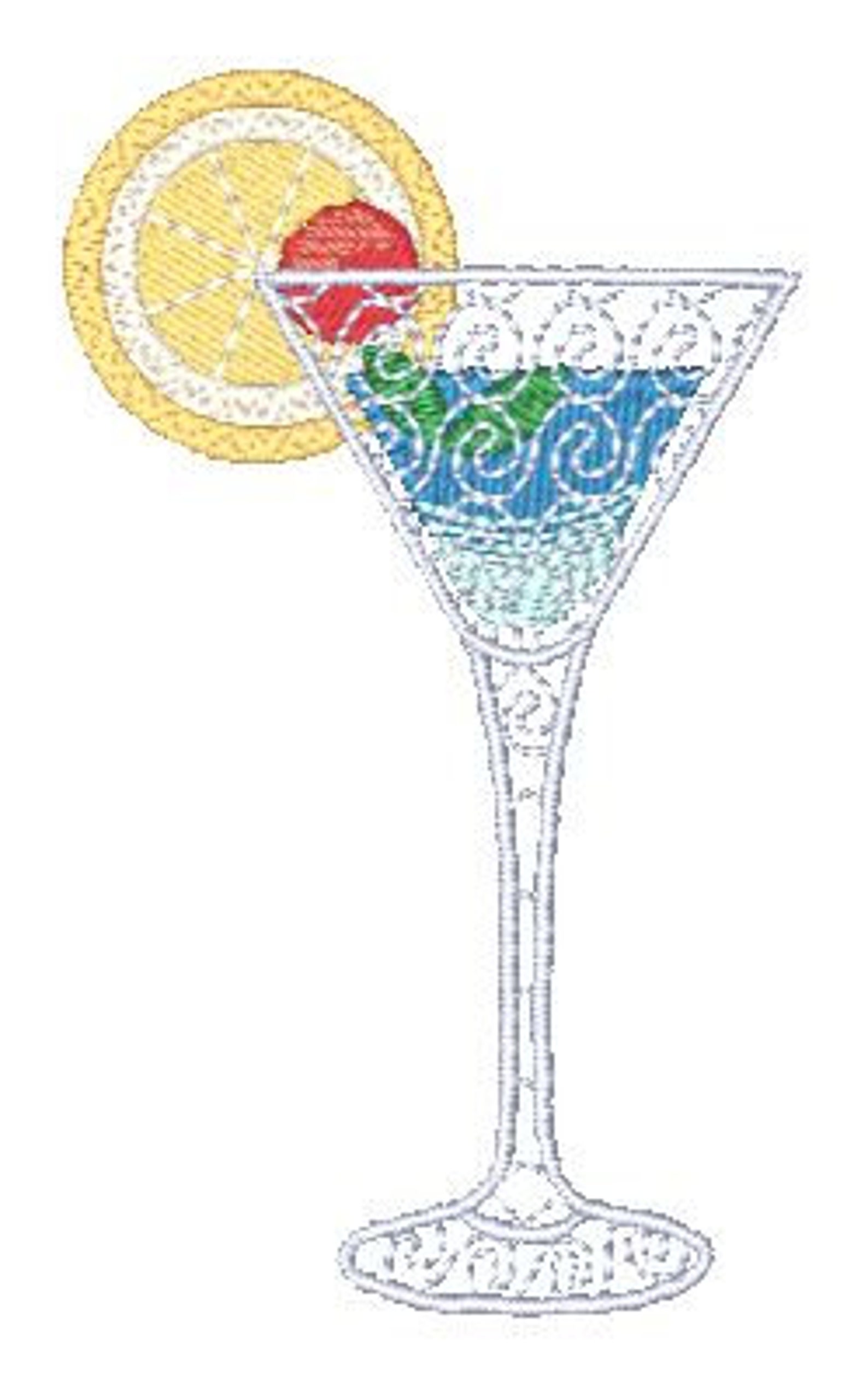 Cocktail Party Machine Embroidery Designs - Etsy