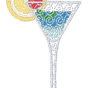 Cocktail Party Machine Embroidery Designs - Etsy