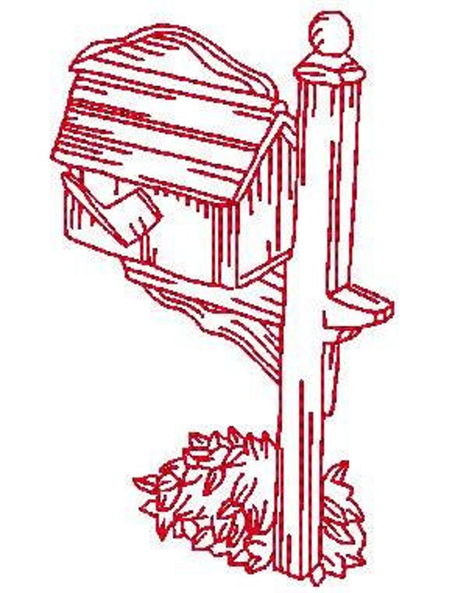 Redwork Mailboxes Machine Embroidery Designs - Etsy