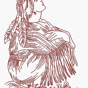 Native American Indian Redwork Machine Embroidery Designs - Etsy