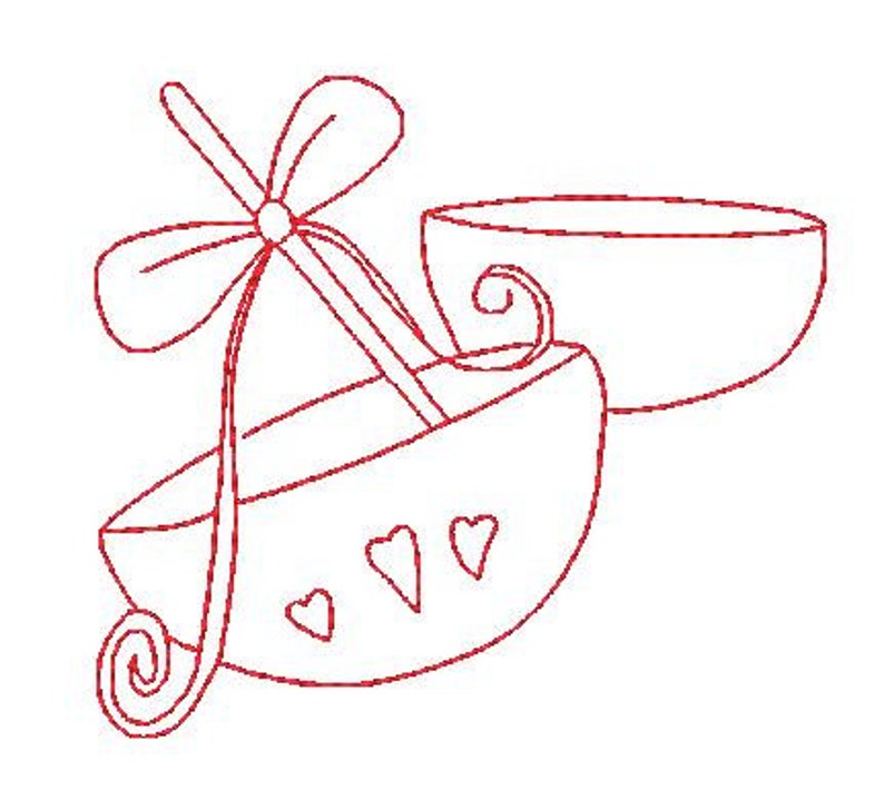 Redwork Kitchen Machine Embroidery Designs - Etsy