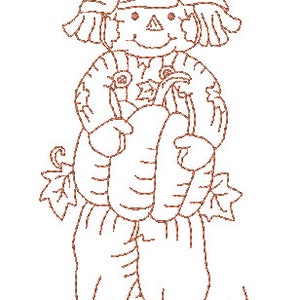 Redwork Autumn Scarecrows 20 Machine Embroidery Designs - Etsy
