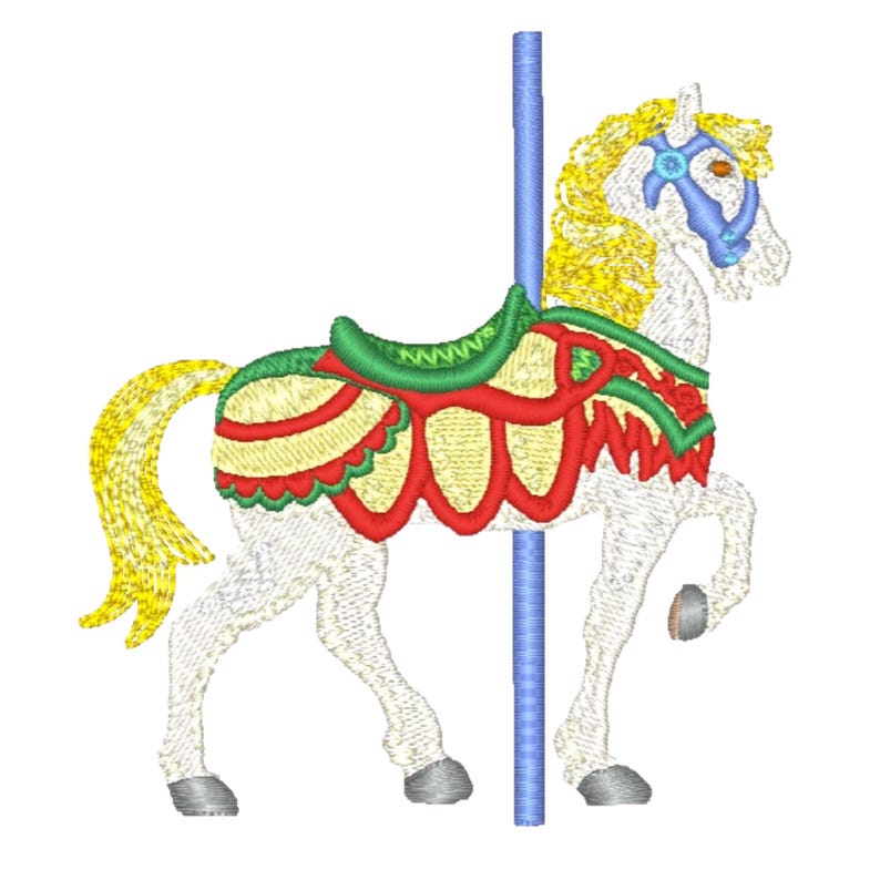 Carousel Horses. ( 10 Machine Embroidery Designs From ATW ) 4X4 Hoop - Etsy