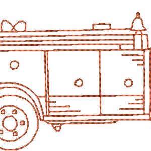 Redwork Fire Trucks [5x7] Machine Embroidery Designs - Etsy