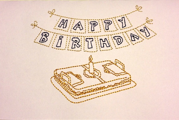 Birthday Greeting Cards 15 Machine Embroidery Designs - Etsy