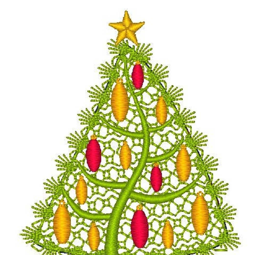 New Christmas Tree Machine Embroidery Designs - Etsy