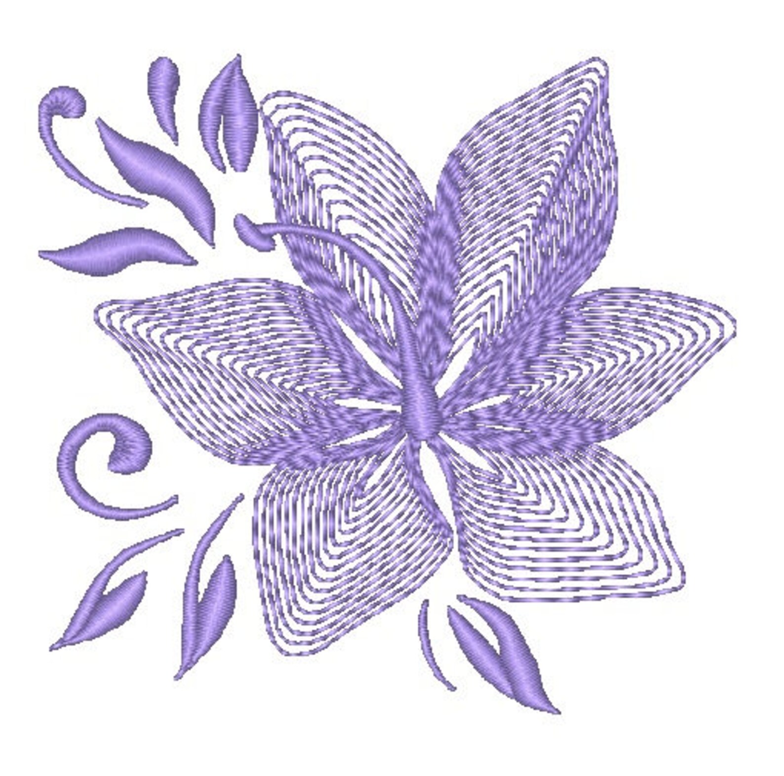 Rippled Flowers Machine Embroidery Designs - Etsy
