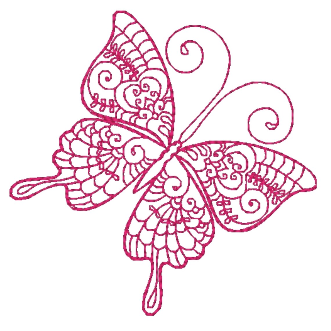 Art Butterflies Redwork ( 8 Machine Embroidery Designs by ATW) 4X4 Hoop ...