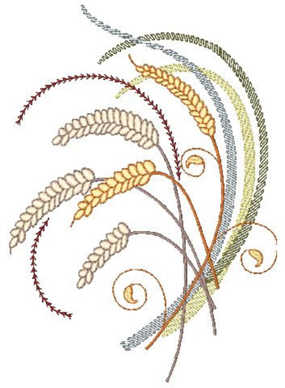 Wheat Art-5x7 Machine Embroidery Designs - Etsy