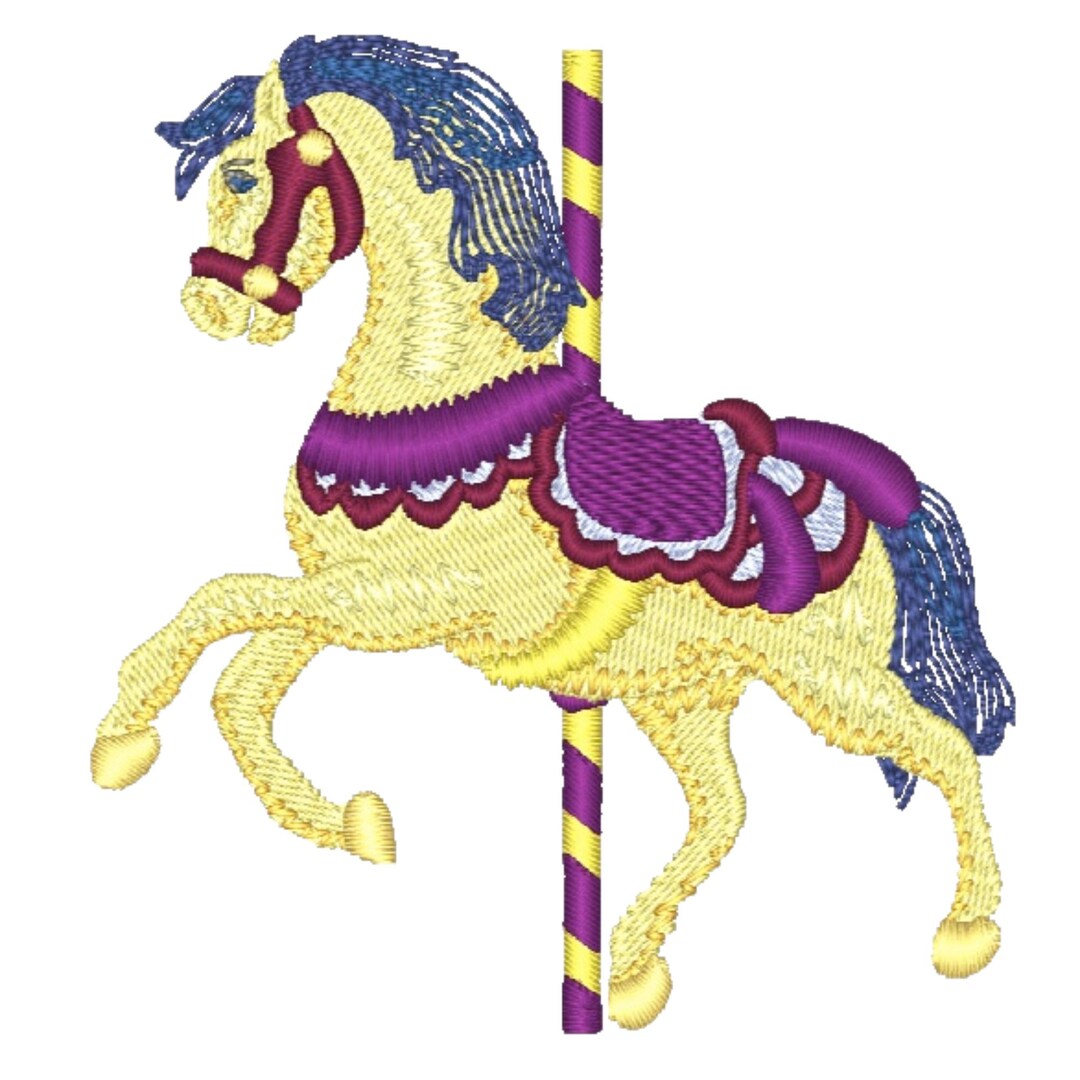 Carousel Horses. ( 10 Machine Embroidery Designs From ATW ) 4X4 Hoop - Etsy
