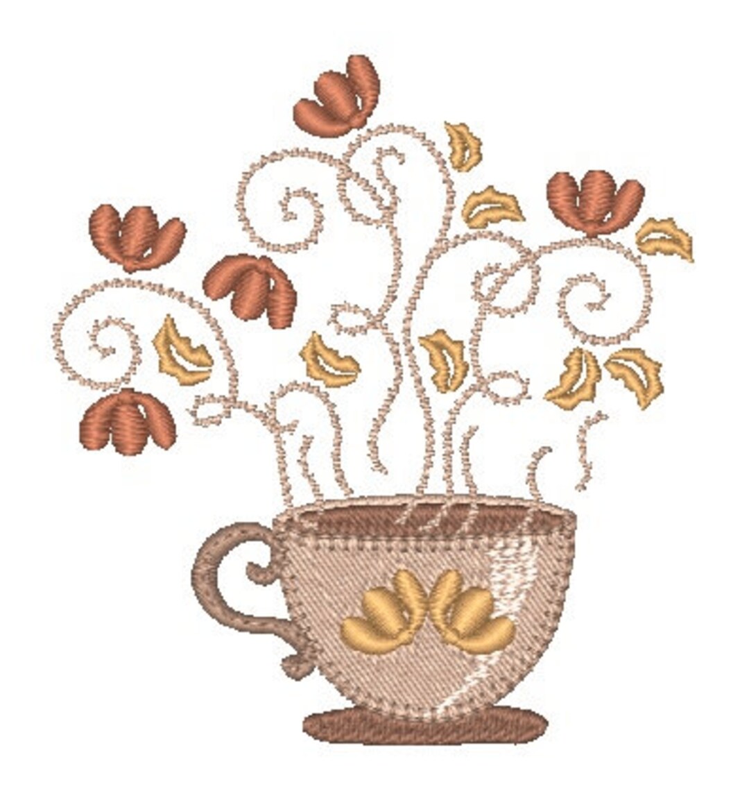 Coffee or Tea Machine Embroidery Designs - Etsy