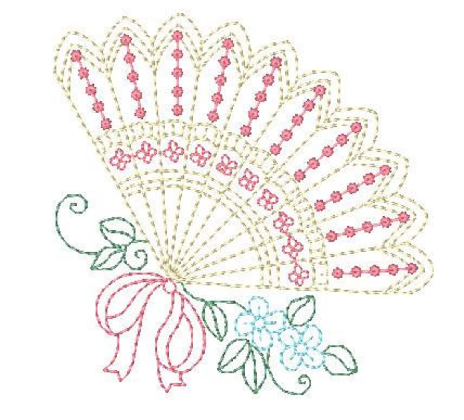 Fancy Floral Fans 10 Machine Embroidery Designs From ATW - Etsy