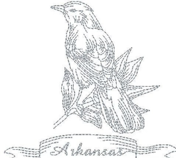Redwork State Birds Set 1 Machine Embroidery Designs | Etsy