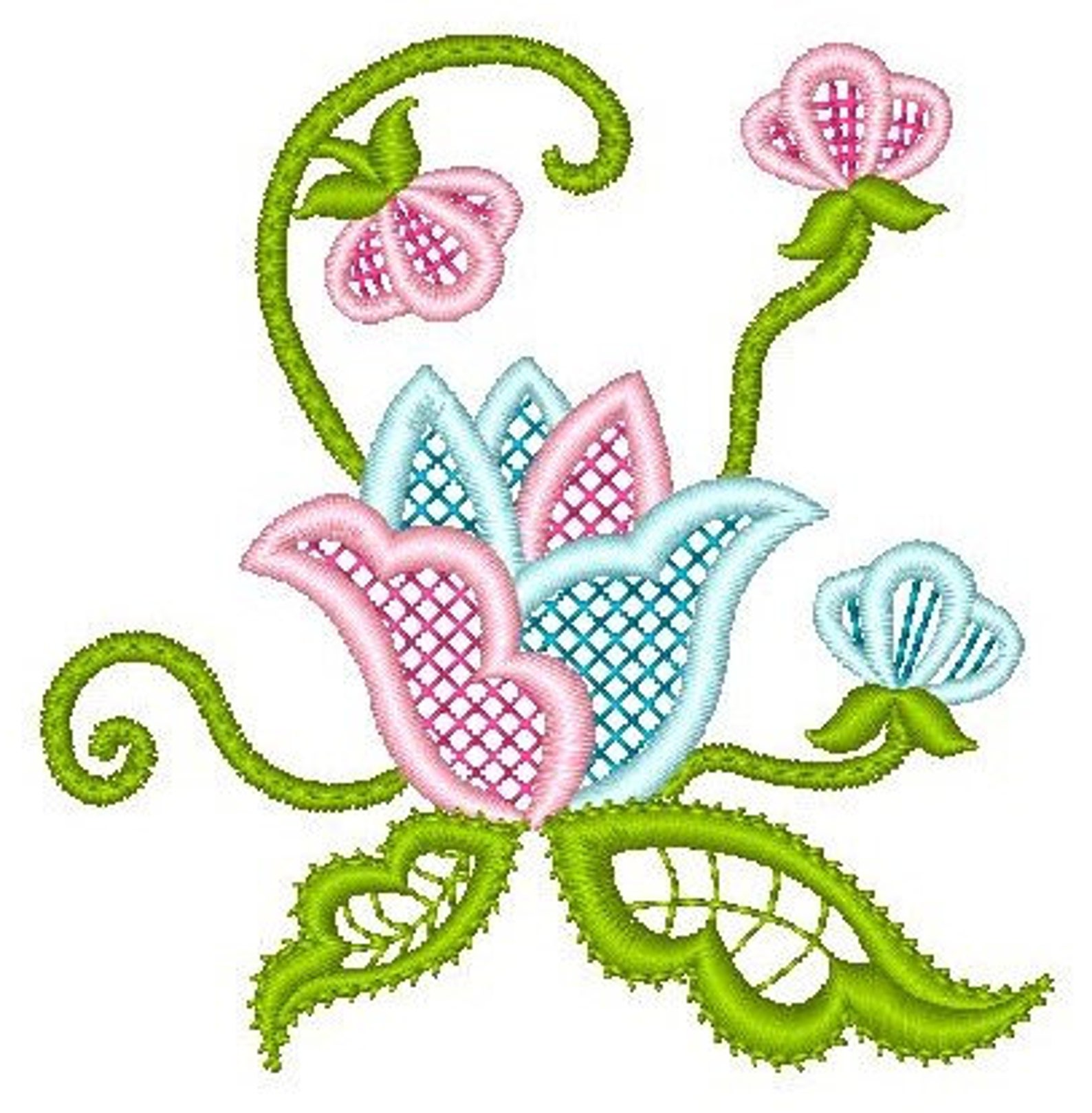 Flowers Pure Lacey Machine Embroidery Designs | Etsy