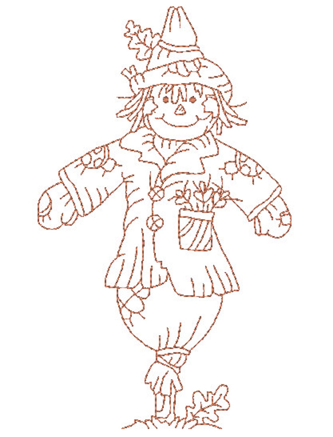 Redwork Autumn Scarecrows 20 Machine Embroidery Designs - Etsy