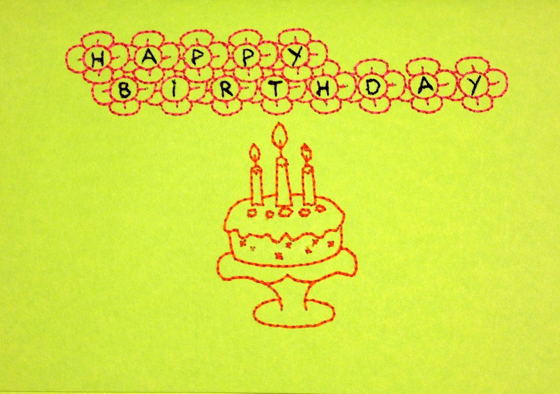 Birthday Greeting Cards 15 Machine Embroidery Designs - Etsy