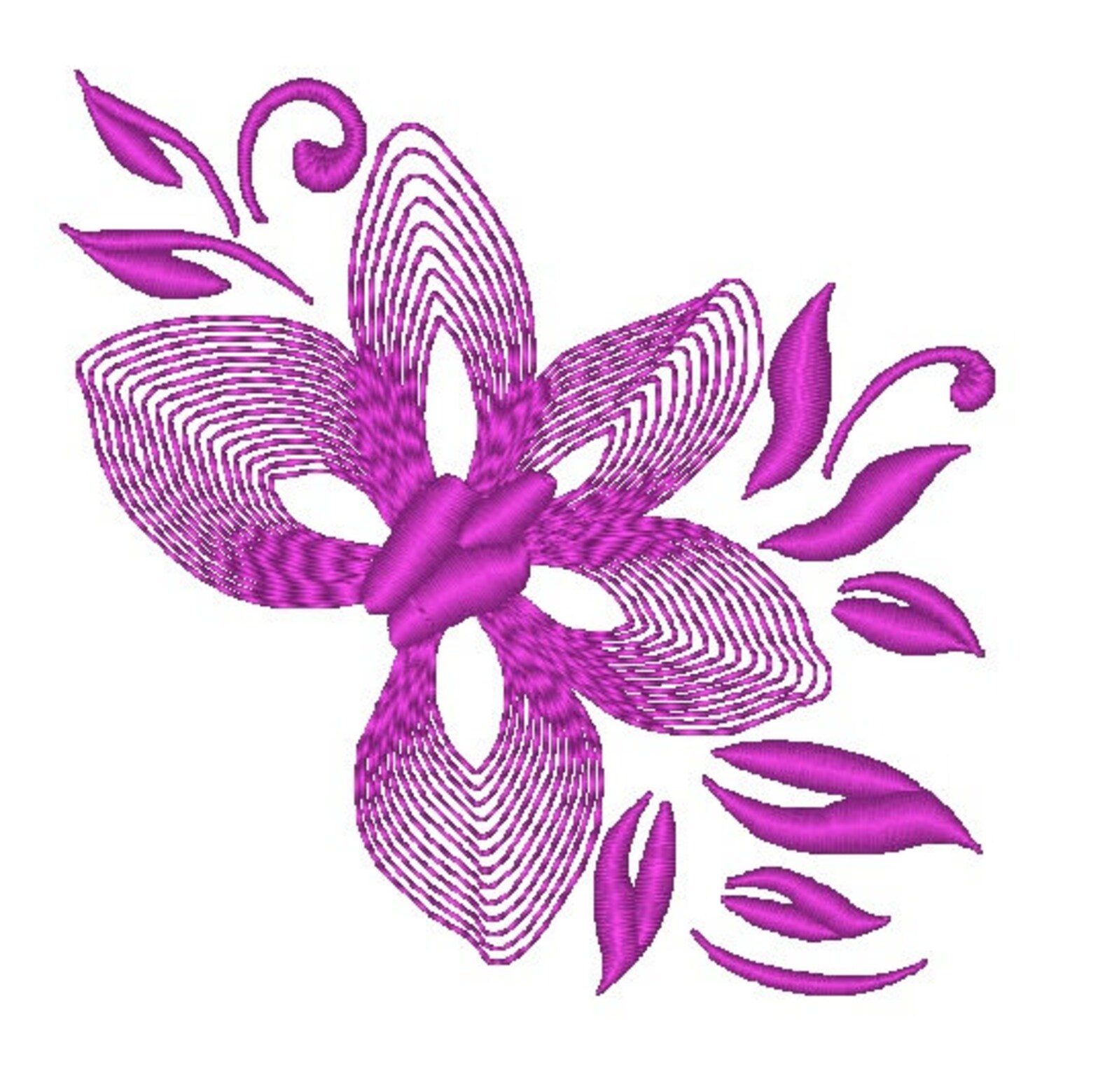 Rippled Flowers Machine Embroidery Designs - Etsy