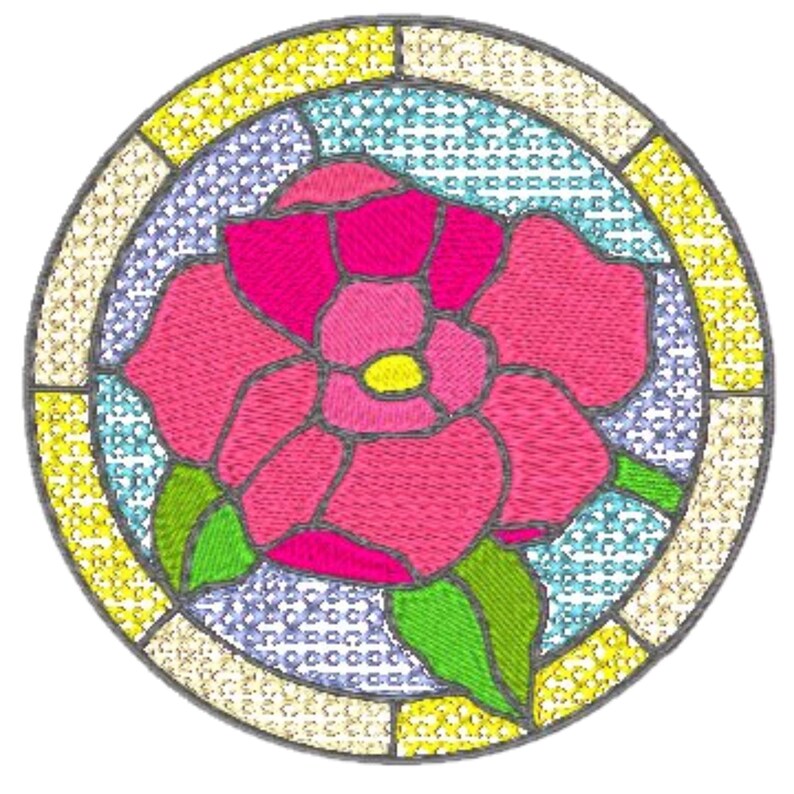 Stained Glass 9 Machine Embroidery Designs 4X4 and 5X7 Hoops Digital ...