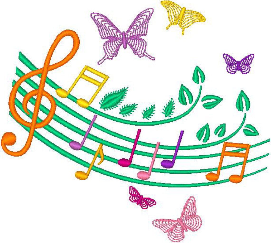 Musical Scale Machine Embroidery Designs | Etsy