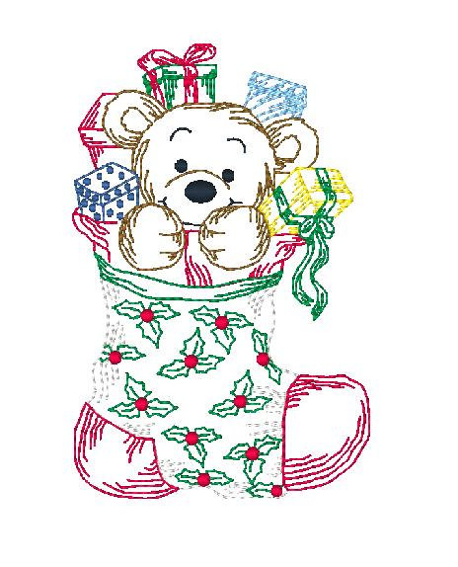 Christmas Colorline Machine Embroidery Designs - Etsy