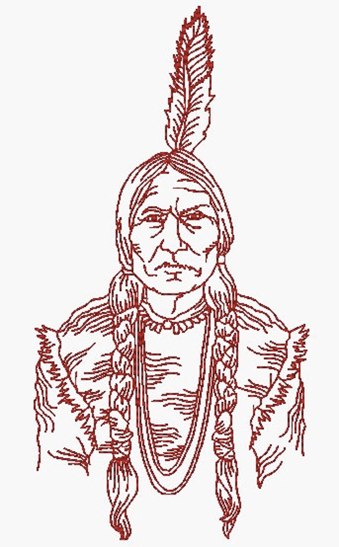 Native American Indian Redwork Machine Embroidery Designs - Etsy