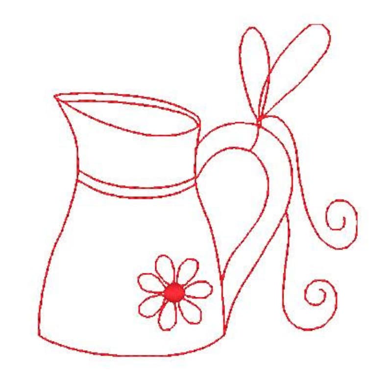Redwork Kitchen Machine Embroidery Designs - Etsy