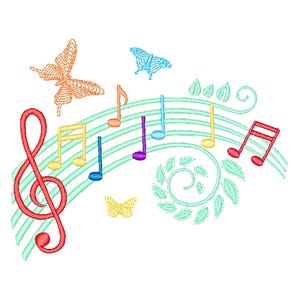 Musical Scale Machine Embroidery Designs - Etsy