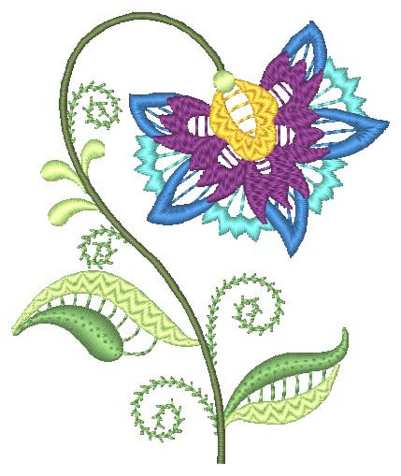 Jacobean Floral Lacey Style Machine Embroidery Designs | Etsy