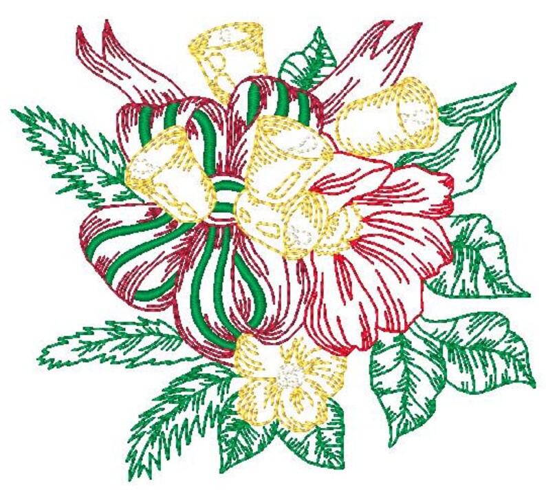 Christmas Colorline Machine Embroidery Designs - Etsy