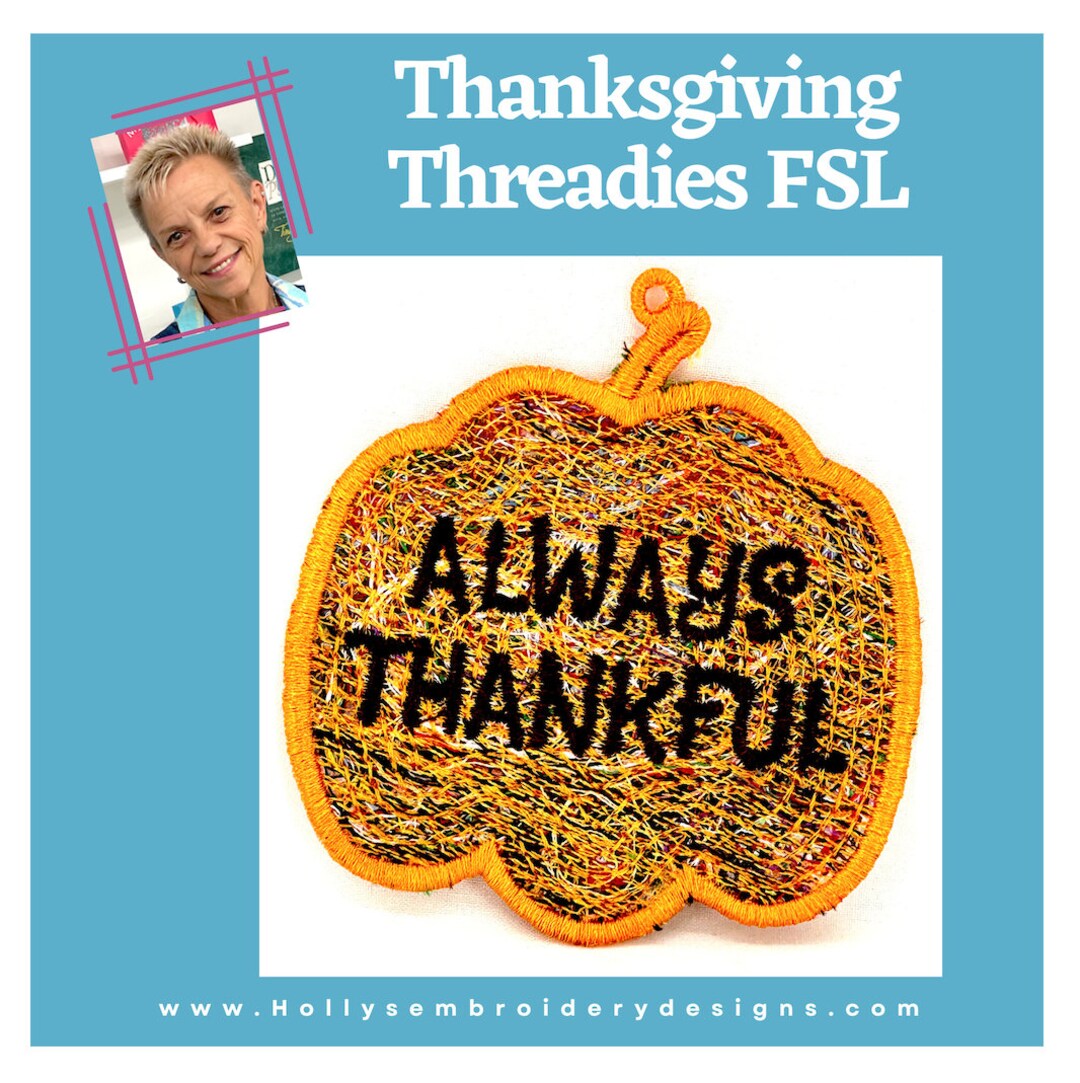 Thanksgiving Threadies FSL Embroidery Designs: Thread Ornaments ...