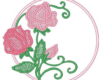 Large Floral Circle Embroidery - Etsy