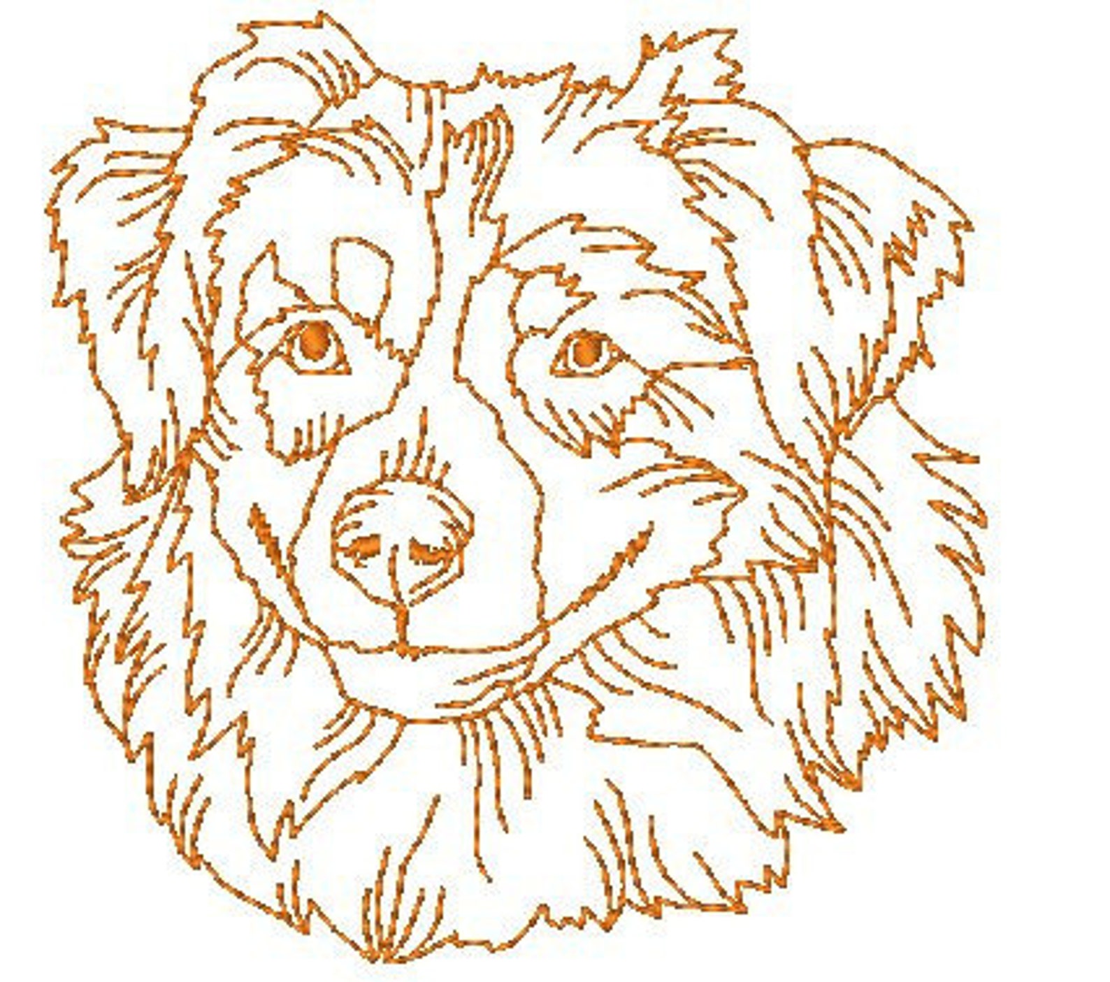 Australian Shepherd Dog Redwork 10 Machine Embroidery | Etsy