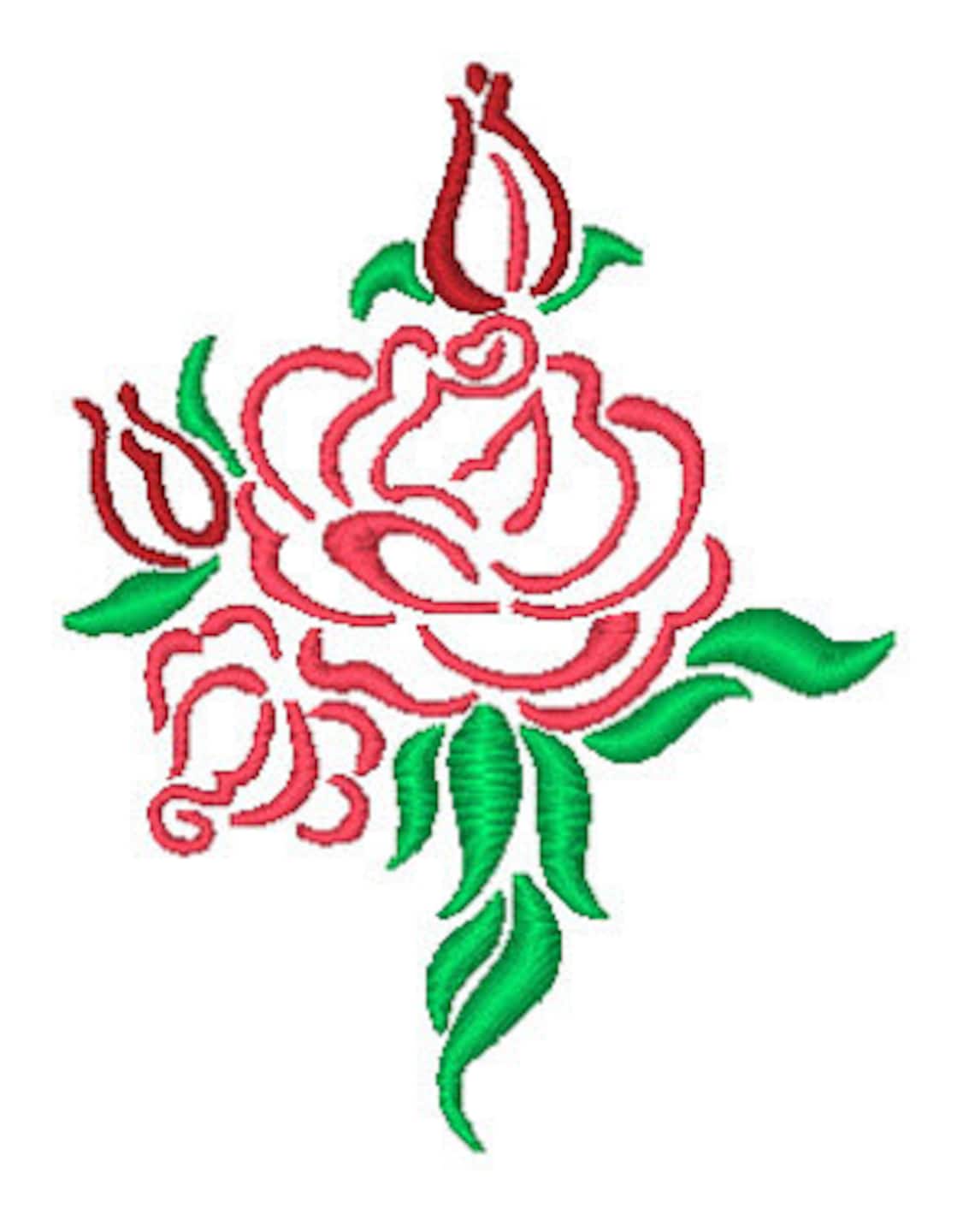 Outline Roses Machine Embroidery Designs - Etsy