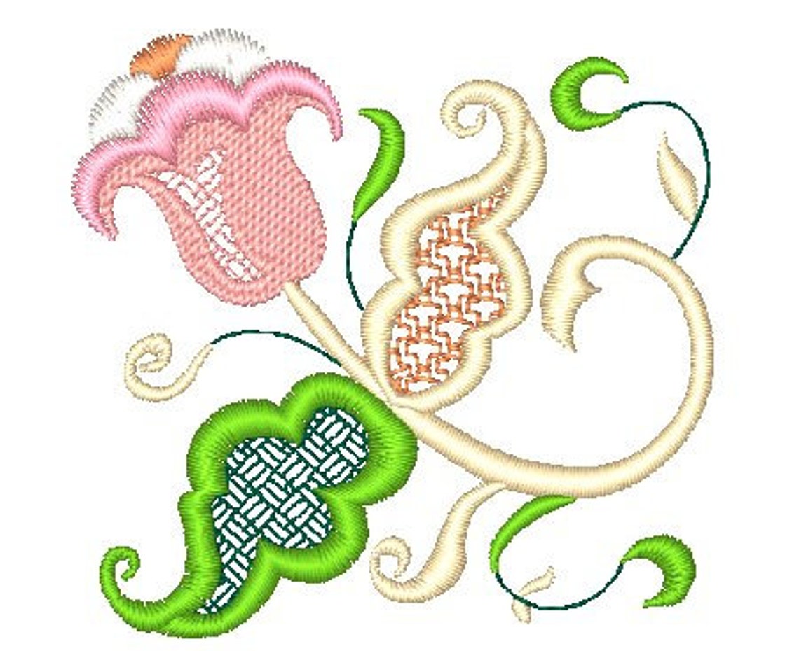 Jacobean Florals Machine Embroidery Designs | Etsy