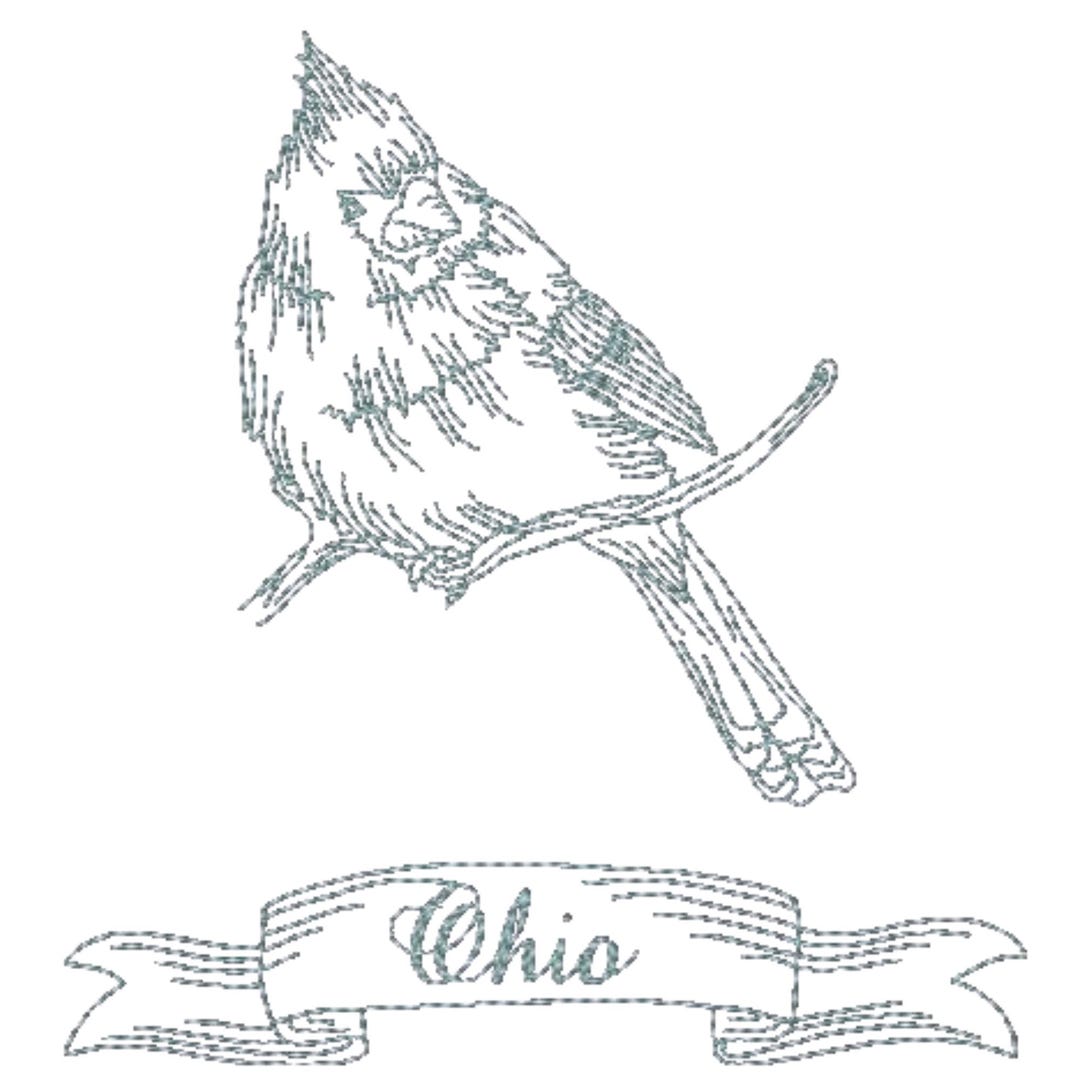 Redwork State Birds - Set 4 - 10 Machine Embroidery Designs 5X7 Hoop ...