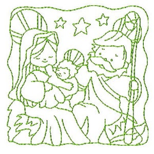 Nativity Redwork Quilt Squares Machine Embroidery Designs - Etsy