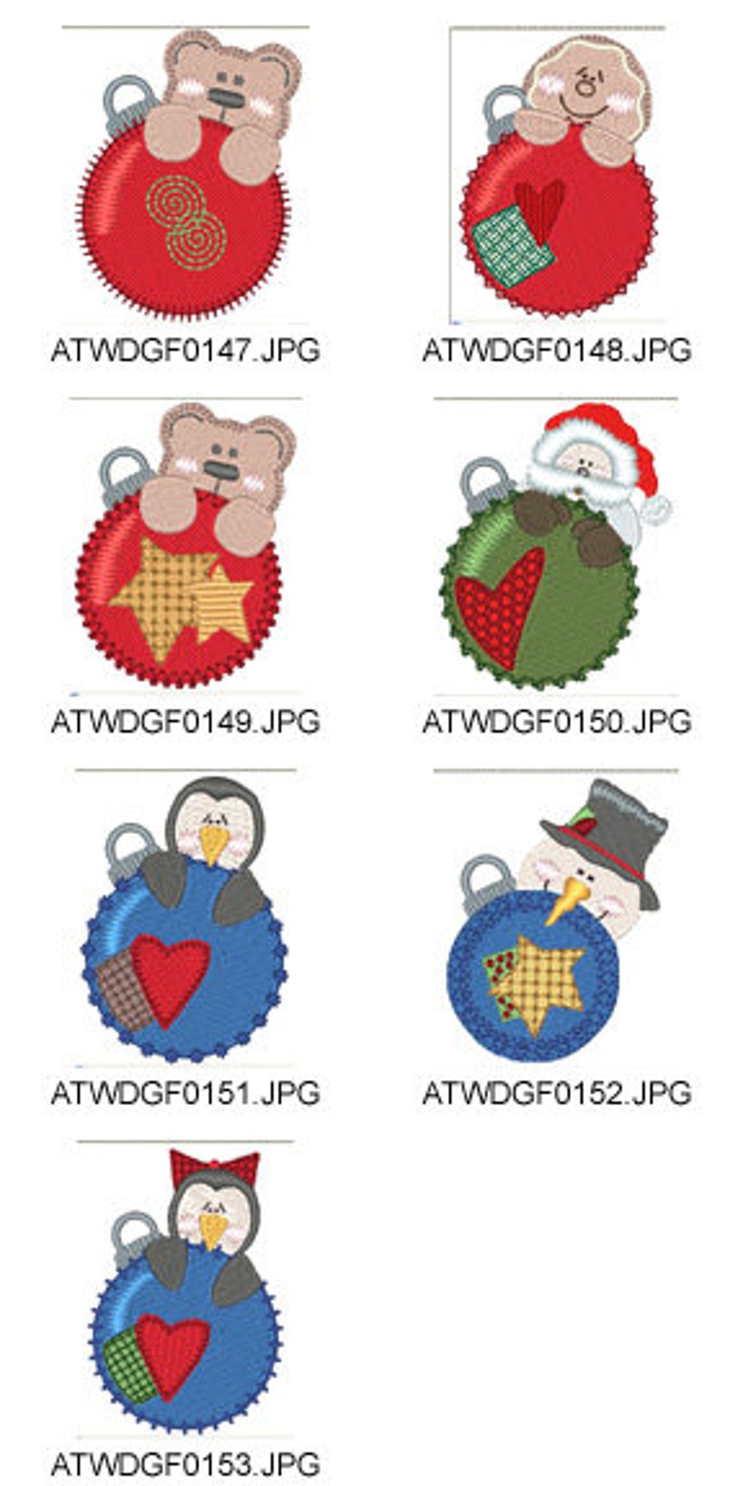Ornament-peekers ( 7 Machine Embroidery Designs From ATW ) XYZ17K - Etsy