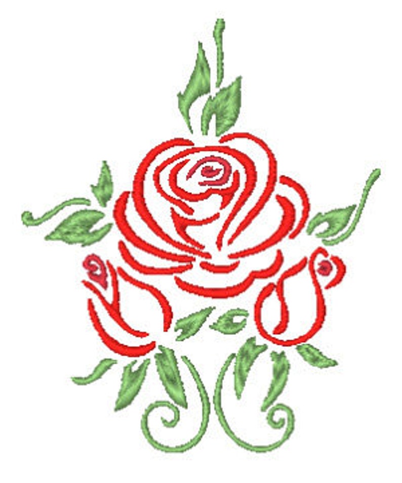 Outline Roses Machine Embroidery Designs - Etsy