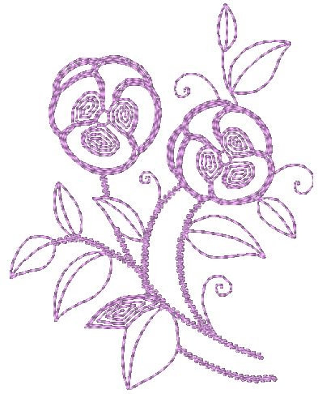 One Color Flowers Machine Embroidery Designs - Etsy