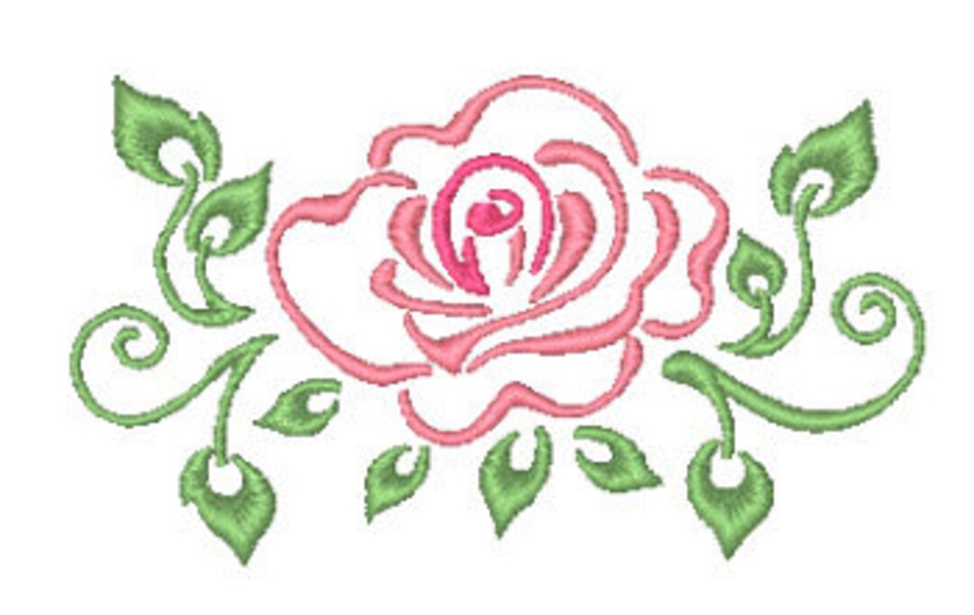 Outline Roses Machine Embroidery Designs - Etsy