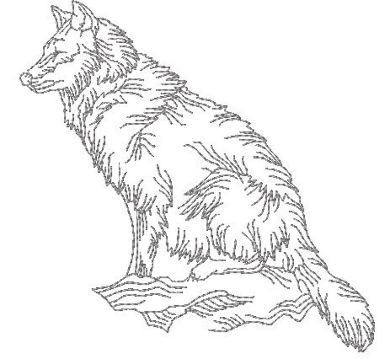 Redwork Realistic Wolves 12 Machine Embroidery Designs - Etsy