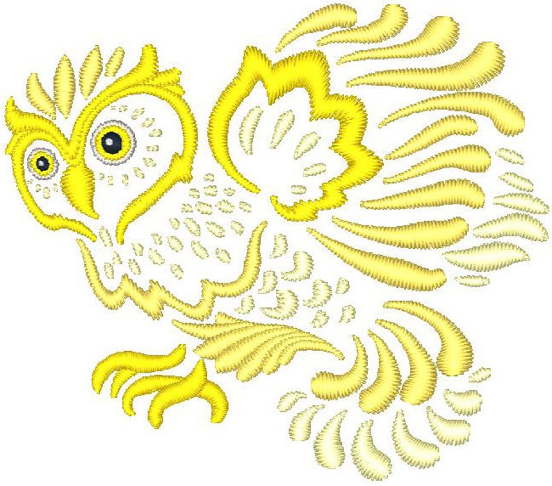 Beautiful Outline Owls Machine Embroidery Designs | Etsy