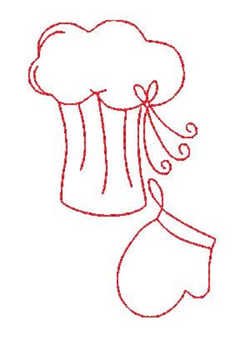 Redwork Kitchen Machine Embroidery Designs - Etsy