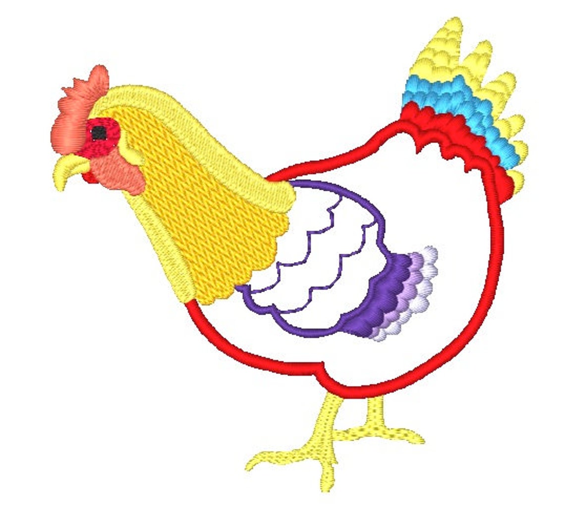 Applique Eccentric Hens Machine Embroidery Designs | Etsy