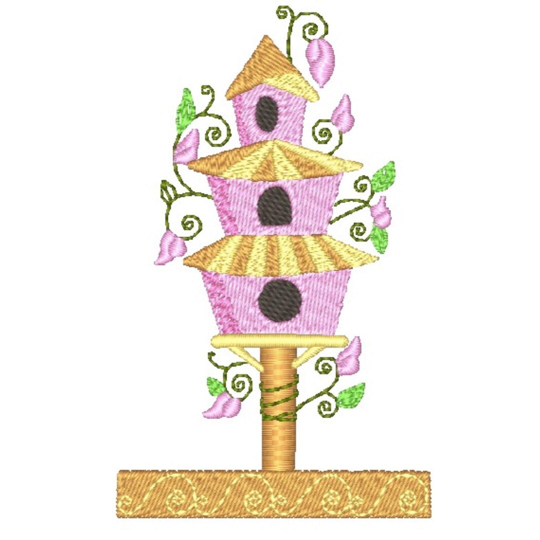 Birdhouses ( 10 Machine Embroidery Designs by ATW) 4x4hoop - Etsy