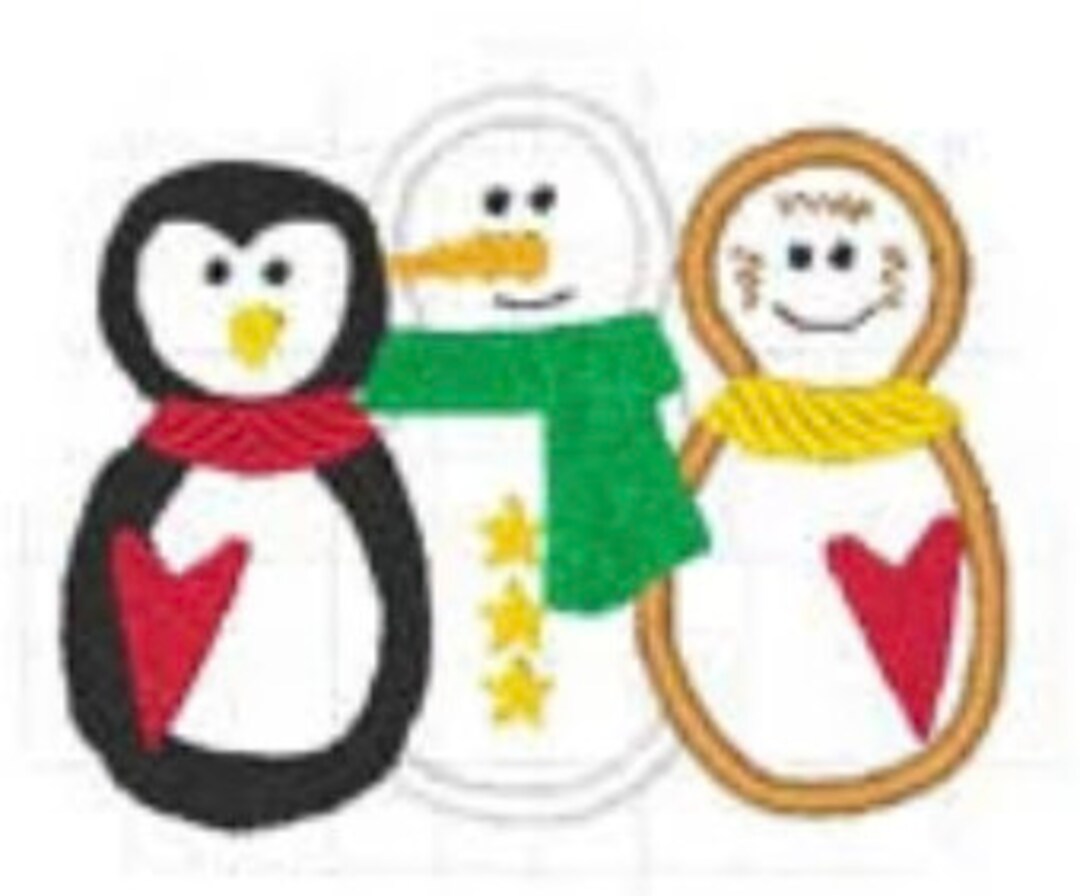 Snowman Applique Machine Embroidery Designs - Etsy
