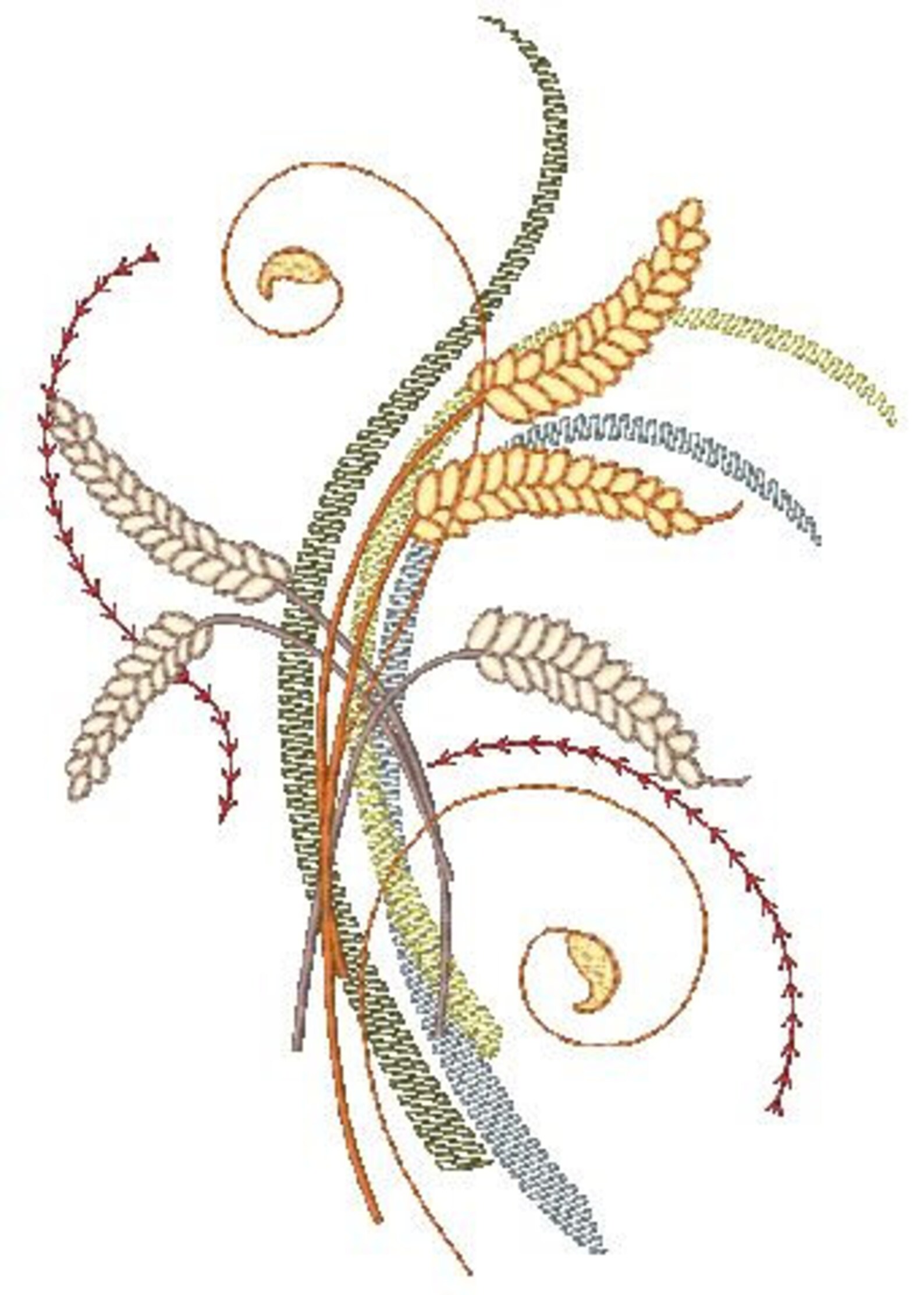 Wheat Art-5x7 Machine Embroidery Designs - Etsy