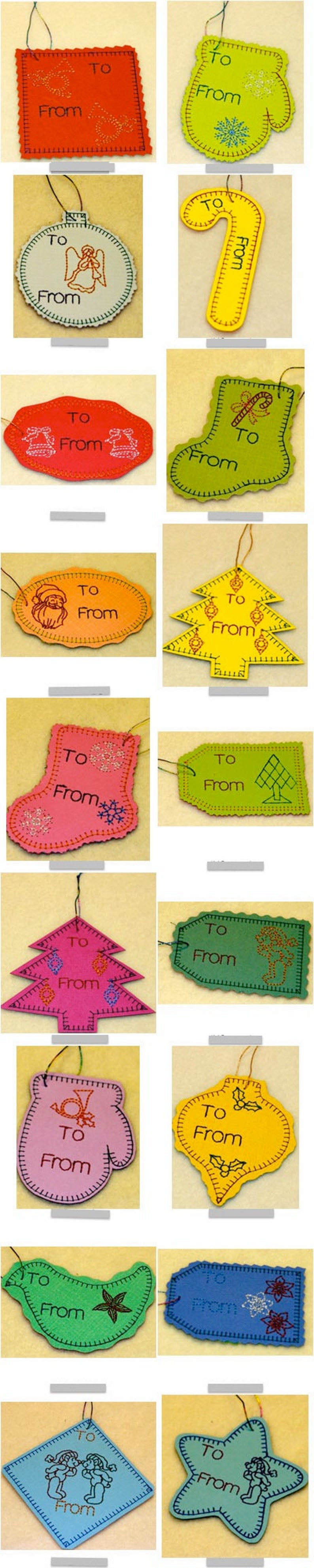 Christmas Gift Tags Machine Embroidery Designs - Etsy